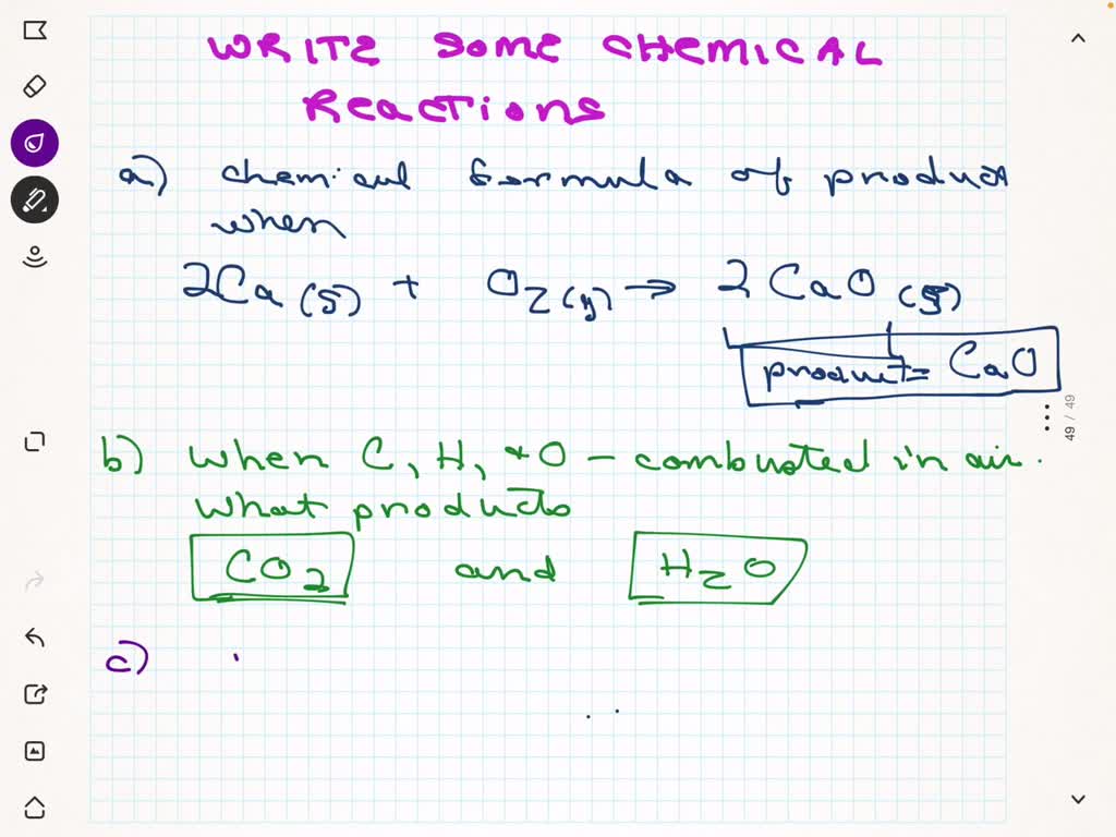SOLVED: (a) Determine the chemical formula of the product formed when ...