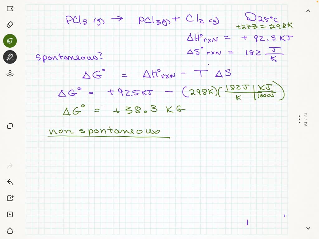 For the reaction PCl5 (g) â†’ PCl3 (g) + Cl2 (g): Î”HÂ°rxn = +92.5 kJ Î ...