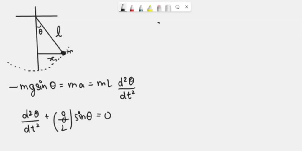 SOLVED: 13. A simple pendulum consists of a point mass m suspended by a weightless cord or rod ...