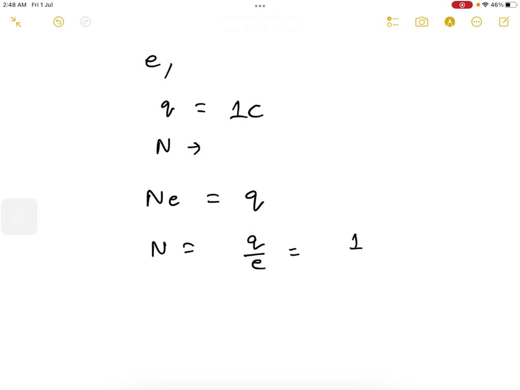 SOLVED: how many electrons are there in 1 coulomb charge . numerical ...