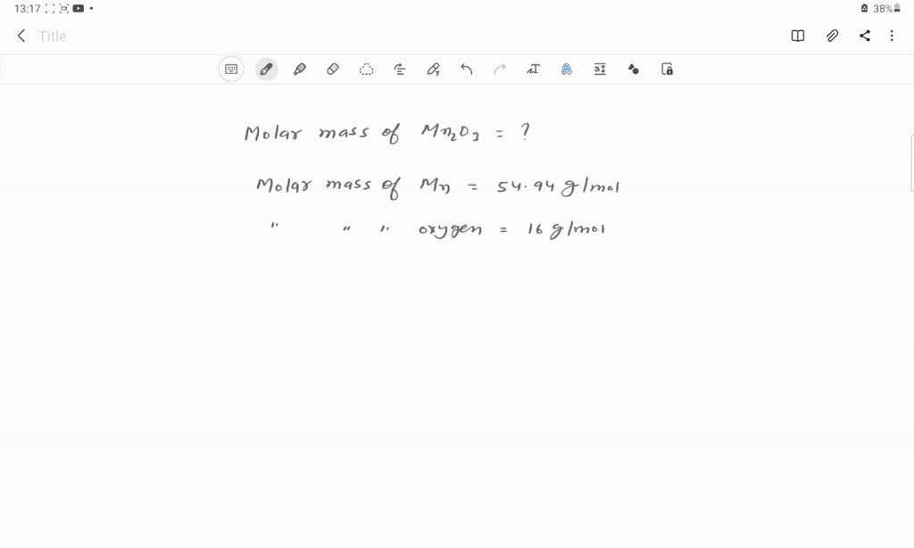 SOLVED: Calculate the molar mass for Mn2O3, an oxide of manganese.