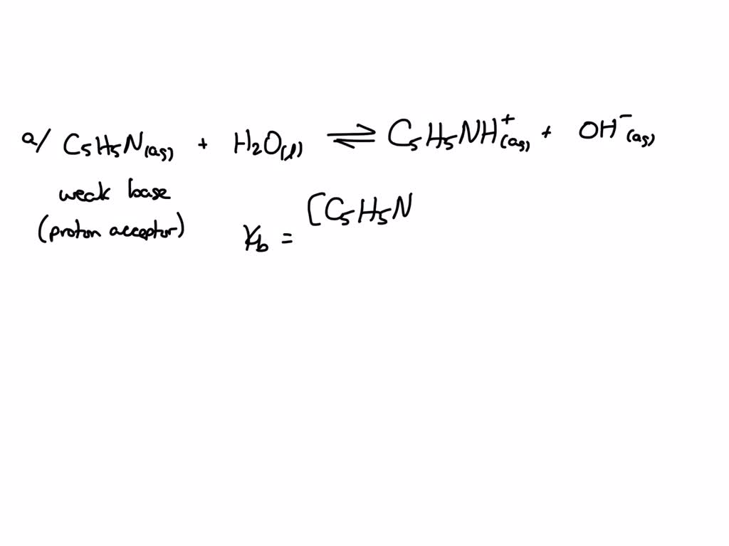 SOLVED: Write the equation for the Ka or kb reaction for each of the ...