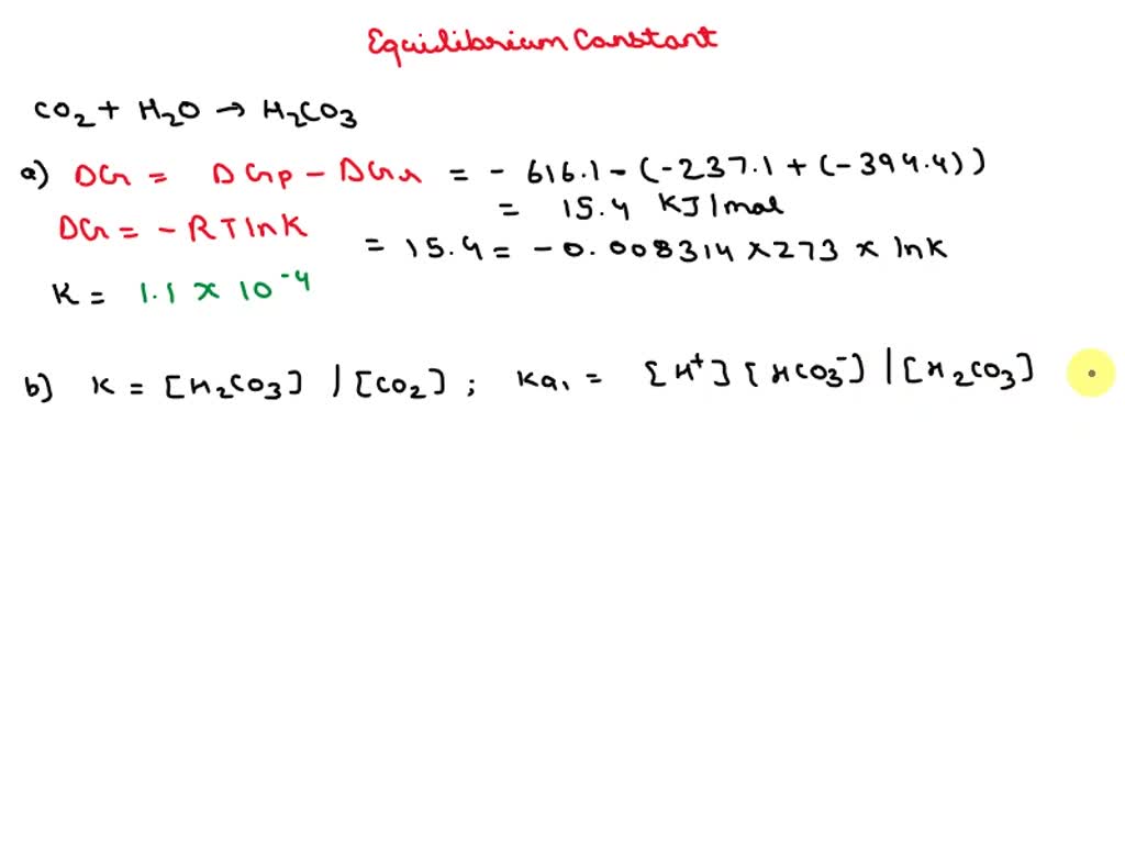 SOLVED: Texts: Carbon dioxide dissolves in water to form carbonic acid ...