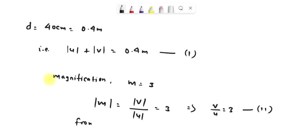 Solved The Distance Between An Object And Its Real Image In A Convex