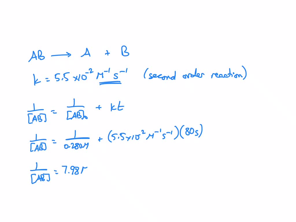 Solved If The Initial Concentration Of Ab Is 0 280 M And The