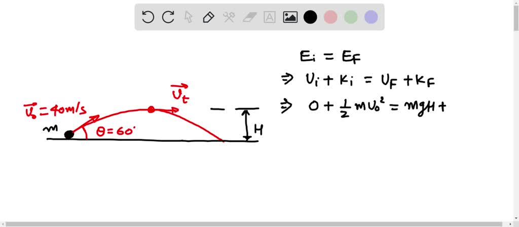 SOLVED: Using the principle of conservation of energy, find the maximum height of a projectile ...