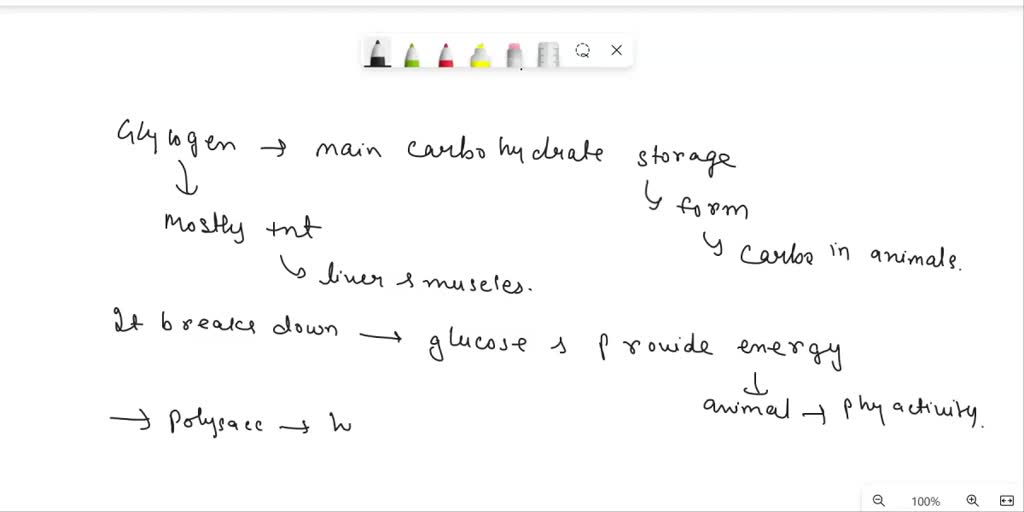 SOLVED: The storage form of carbohydrates is in animals and in plants ...