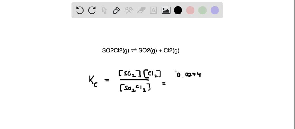 SOLVED: The following equilibrium is readily established: SO2Cl2(g) ⇌ SO2(g) + Cl2(g) An ...