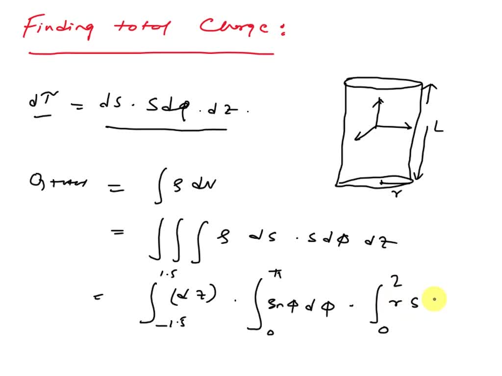 SOLVED: Q4 (15 pts). Determine the total charge Q enclosed in the ...