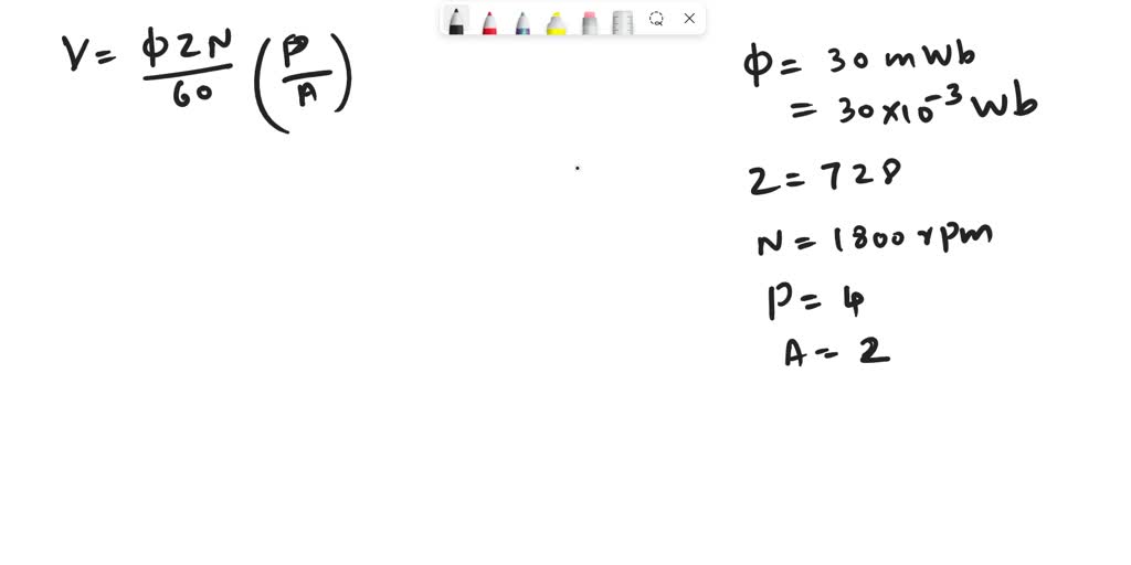 SOLVED: Calculate the voltage induced in the armature winding of a 4 ...