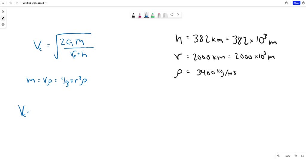 SOLVED: Calculate the escape velocity to an orbit of 382 km height from ...