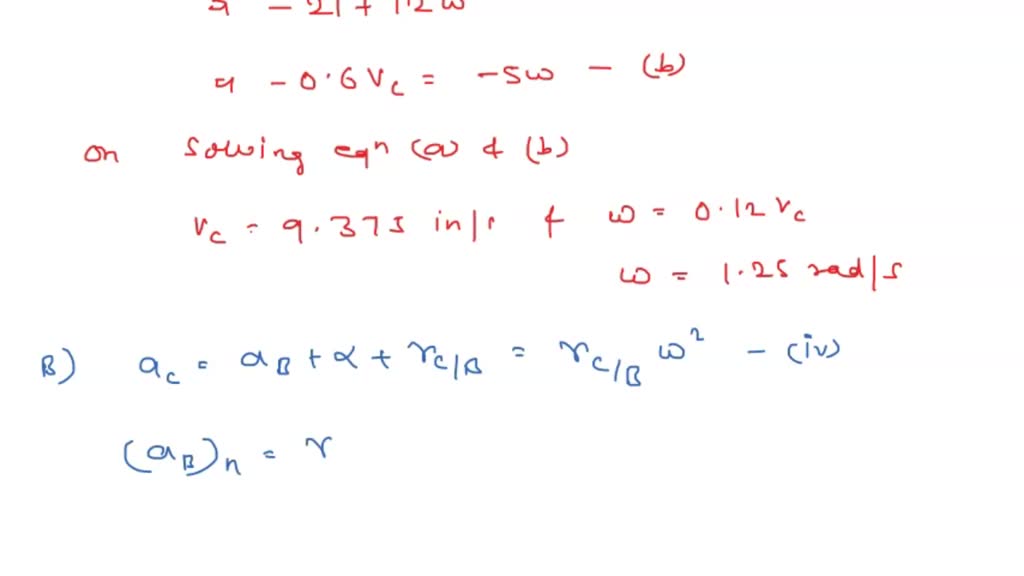 SOLVED: PS. At the given instant, member AB has the angular motions shown. Determine the ...