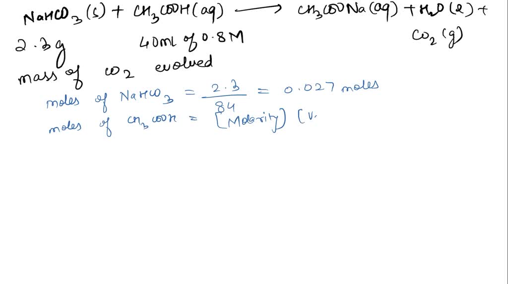 SOLVED: If 7.76 grams baking soda is mixed in 400 ml vinegar (10% ...