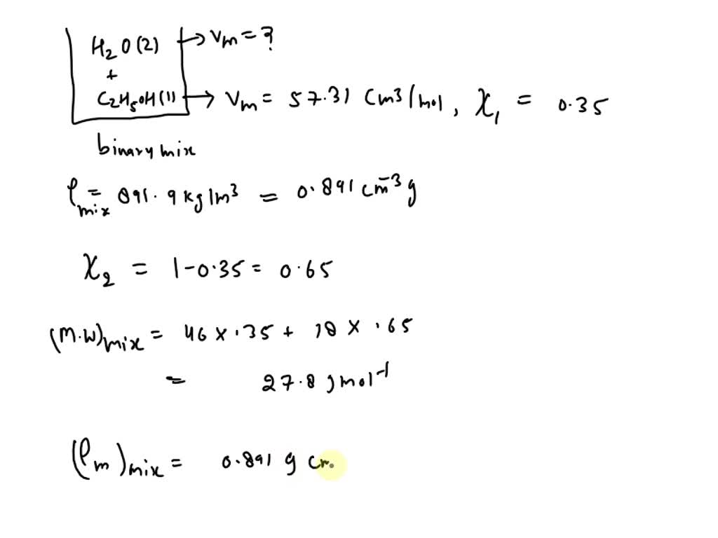 SOLVED: 'Example 5: Pecar and Dolecek (2005) experimentally determined the densities and the ...