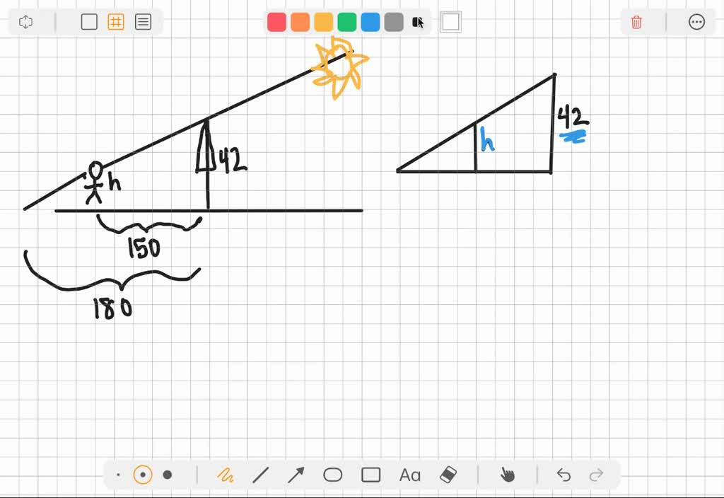Suppose you are standing such that a 42-foot tree is directly between ...