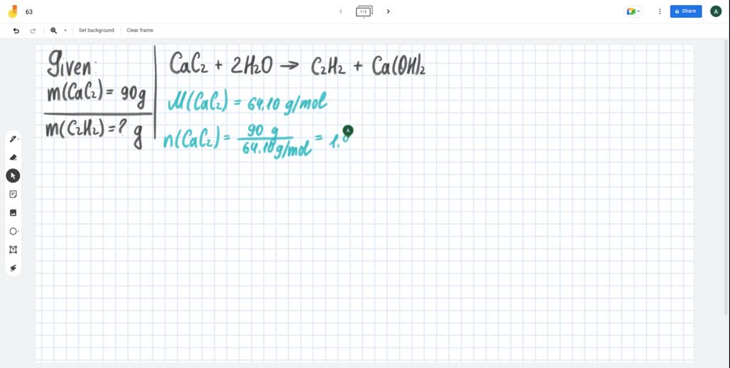 SOLVED: What mass of acetylene, C2H2, will be produced from the ...