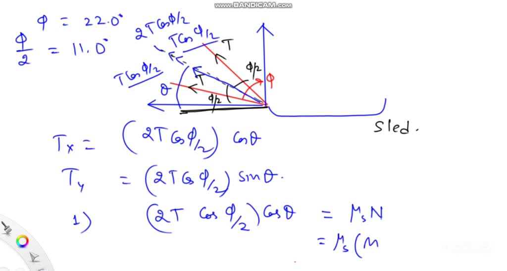 SOLVED: A heavy sled is being pulled by two people, as shown in the ...