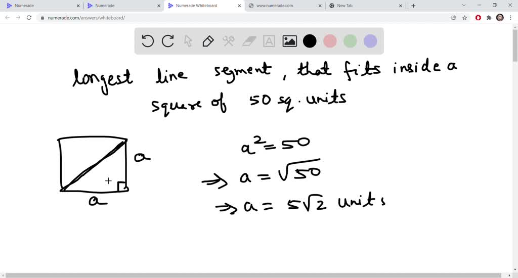 How long is the longest line segment that will fit inside a square of ...
