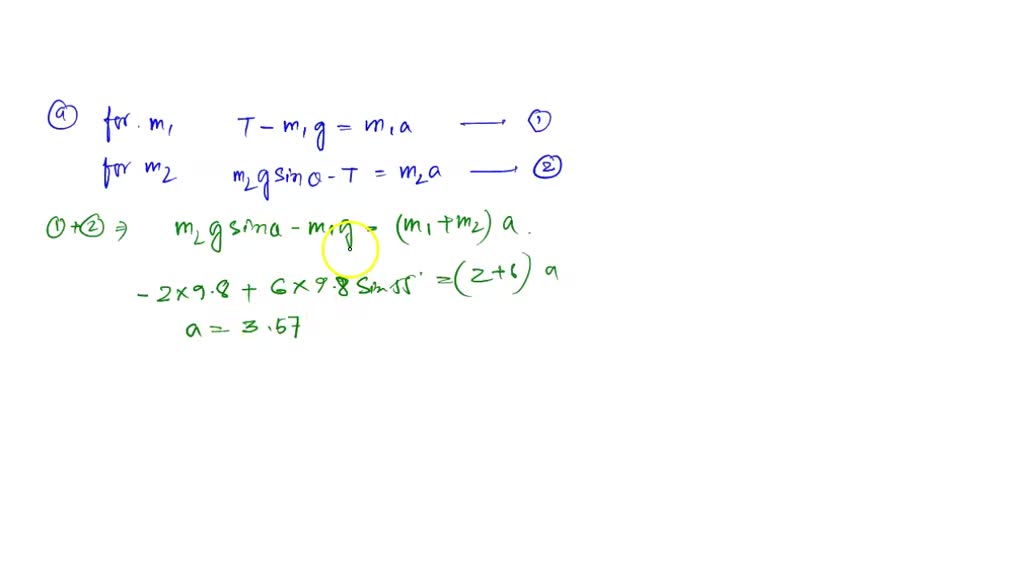 SOLVED: Problem 9. Two objects are connected by light string that passes over a frictionless ...