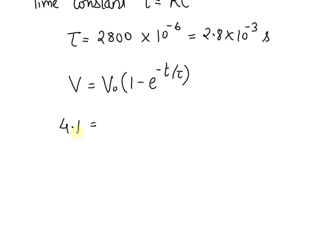 A simple RC circuit consists of a 1-Î¼F capacitor in series with a 3000-Î© resistor, a 6-V ...