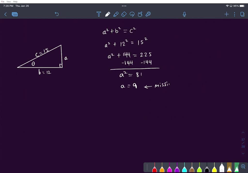 SOLVED: Use the Pythagorean Theorem to find the length of the missing ...