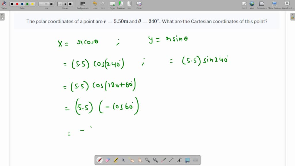 SOLVED: The polar coordinates of a certain point are (r = 4.00 cm, θ ... SOLVED: The polar coordinates of a certain point are (r = 4.00 cm, θ ...