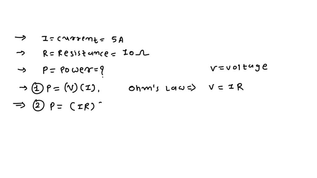 Solved A Current Of 5 Amps Passes Through A 10 Ohm Resistor What
