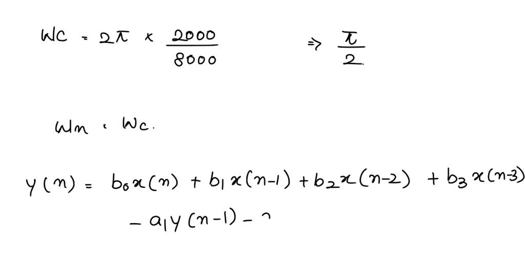 Solved 8 11 Design A First Order Digital Lowpass Chebyshev Filter With