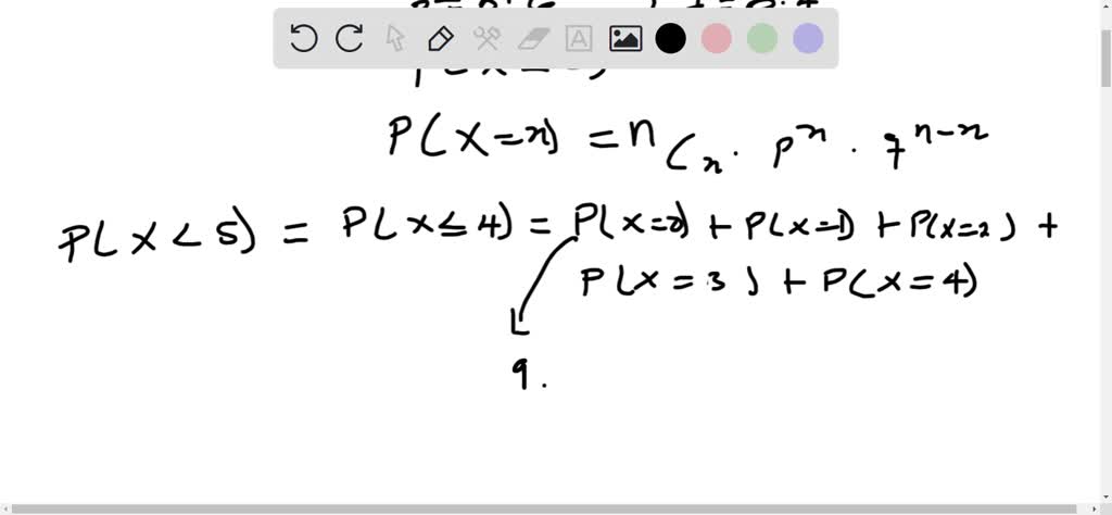 SOLVED: Assume the random variable X has a binomial distribution with the given probability of ...