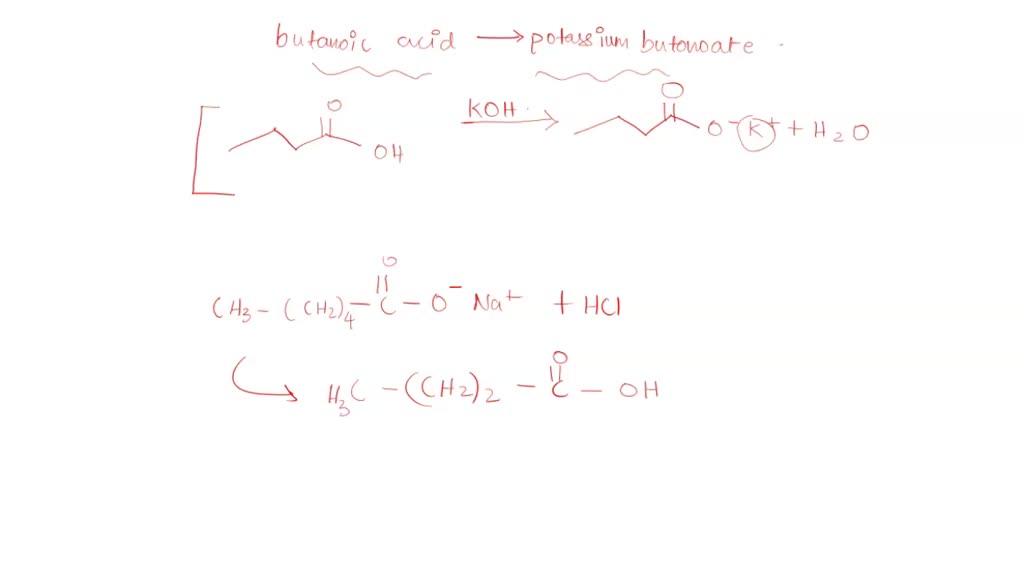 SOLVED: Balanced chemical equation for the conversion of butanoic acid ...