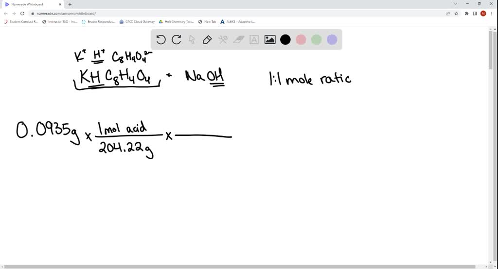 SOLVED: Potassium acid phthalate, KHC8H4O4, is a crystalline solid that ...