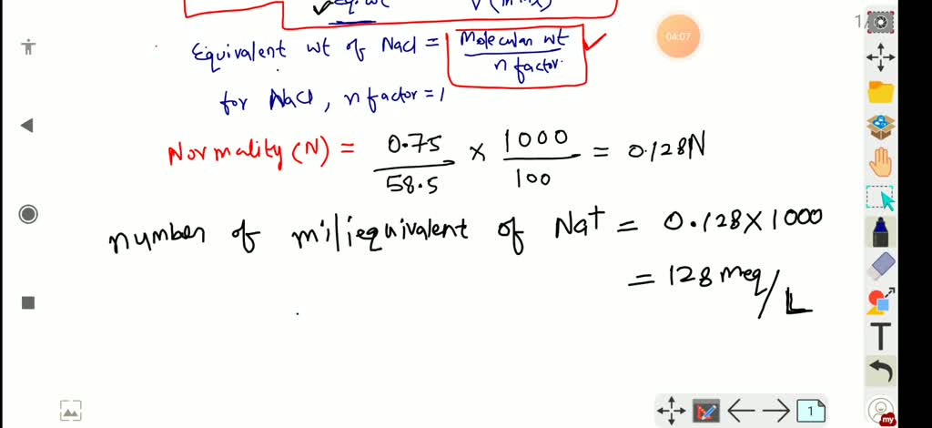 SOLVED: A solution contains 0.75% w/v of sodium chloride and 0.03% w/v of calcium chloride ...