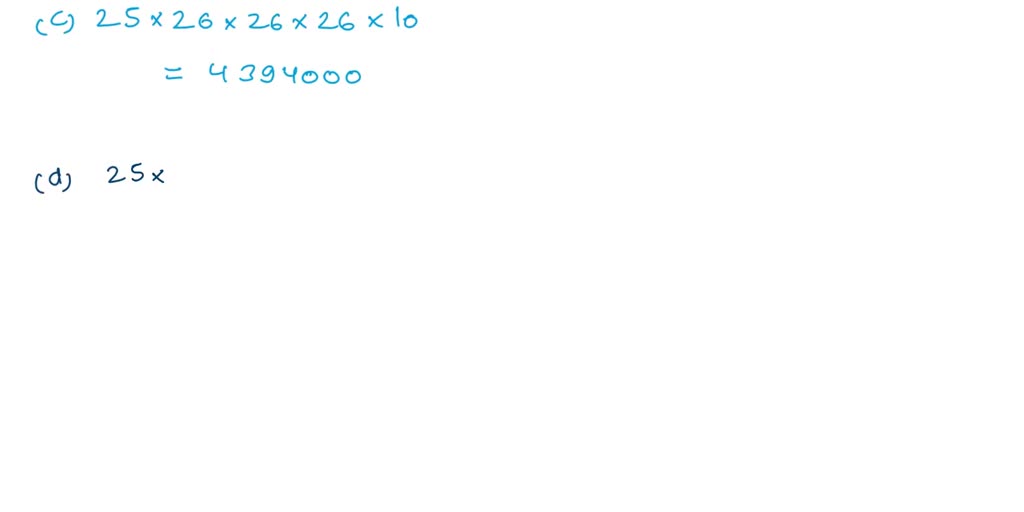 SOLVED: 18. A computer password consists of four letters (A through Z) followed by single digit ...