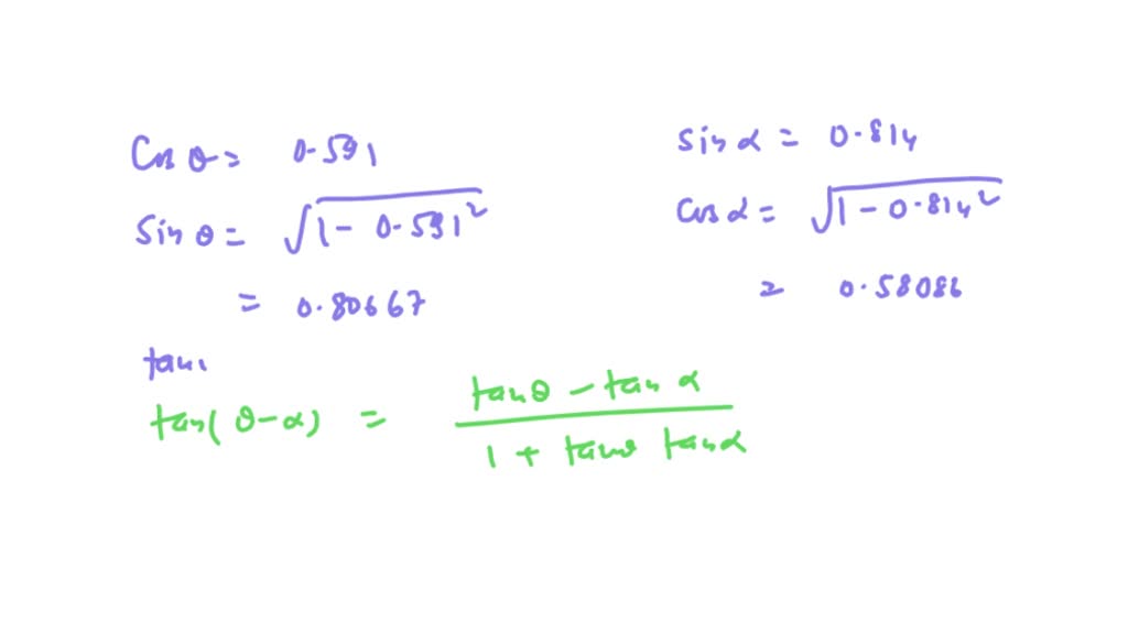 SOLVED: If sin Î± = 0.361 and cos Î² = 0.427, with both angles' terminal rays in Quadrant I ...