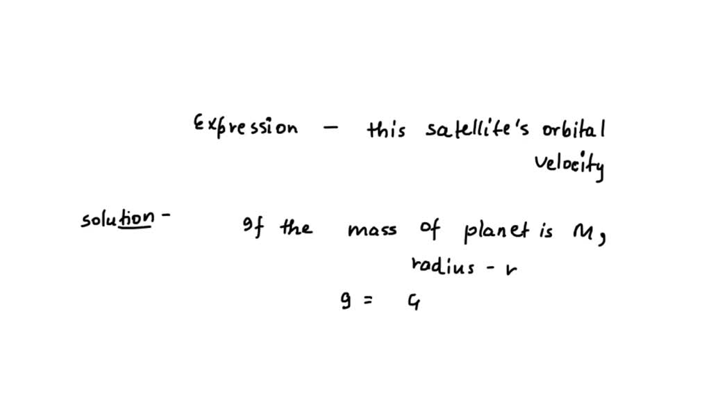 Solved Consider Small Satellite Moving In Circular Orbit Radius R
