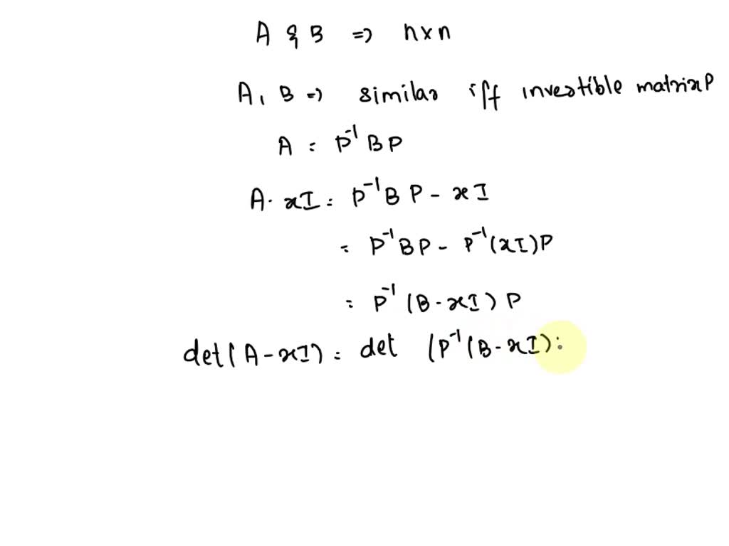 Show that A and B are similar matrices by finding an invertible matrix P satisfying A = P^(-1)BP ...