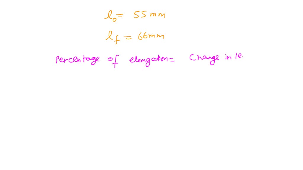 SOLVED: Determine the percentage of elongation for a tensile specimen ...