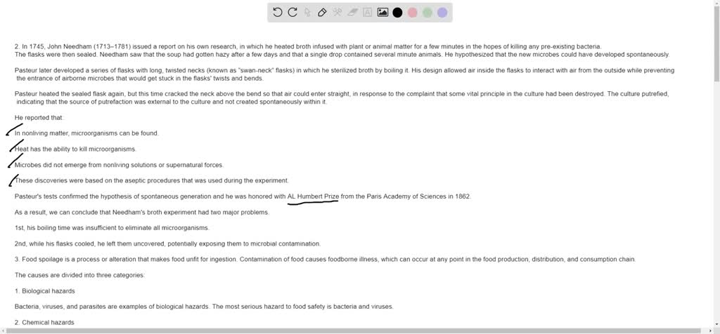 SOLVED: 2. Why did Needham's experiments fail to disprove spontaneous ...