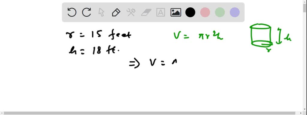 SOLVED: 33. Find the volume in cubic feet of a cylinder that has a ...