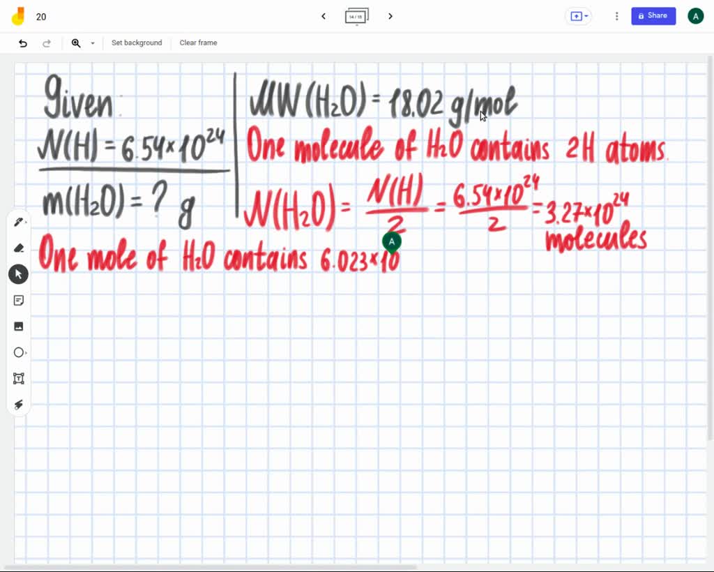 SOLVED: If a sample of H2O contains 9.02 x 10^23 atoms, how many grams of H2O is this?