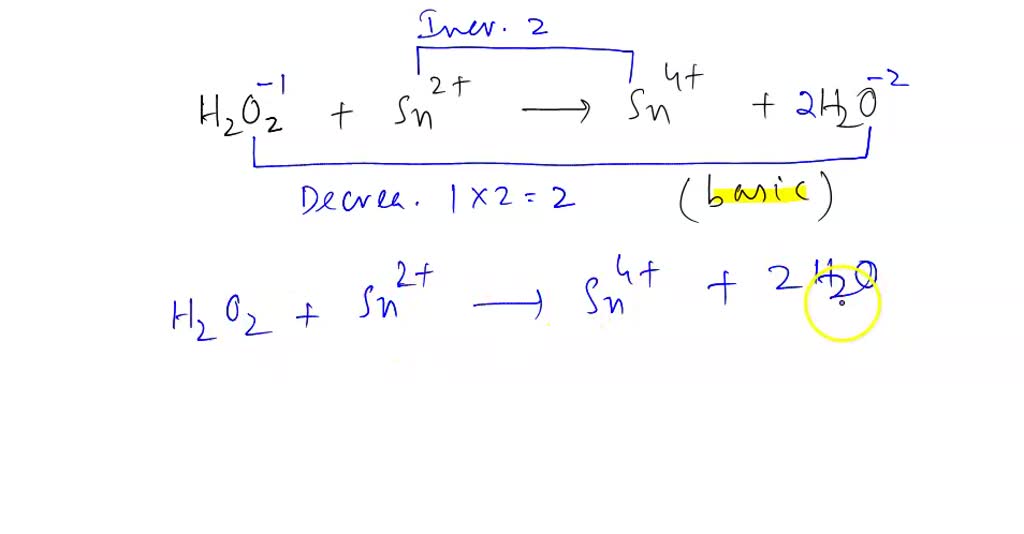 SOLVED: Balance the following chemical reaction in basic solution. H2O2 ...