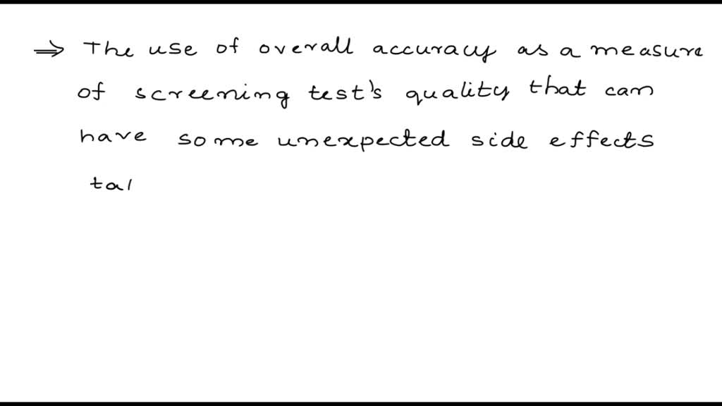 Solved Will Count For Sex Overall Accuracy Is Defined As Overall Accuracy Prevalence ×