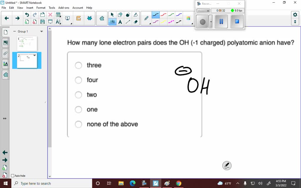 SOLVED: How many lone electron pairs does the ClO (-1 charged ...