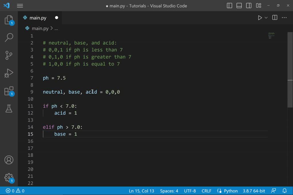 Assume that ph has been assigned a float. Write an if-else-if statement ...