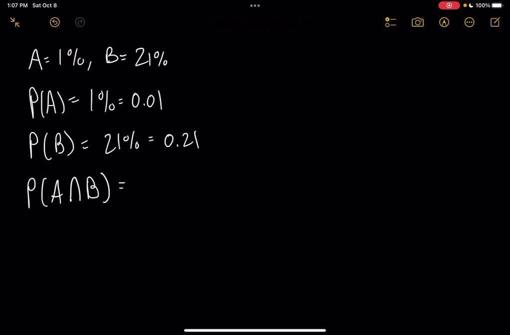 SOLVED: Events A and B are two independent events. The probability of ...