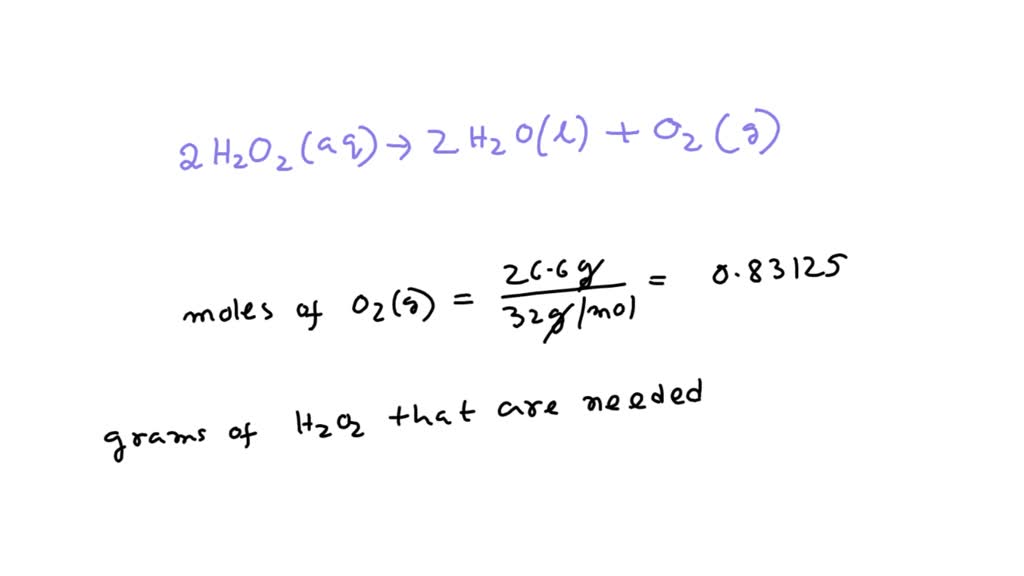 SOLVED: A certain amount of H2O2 decomposes according to the chemical ...