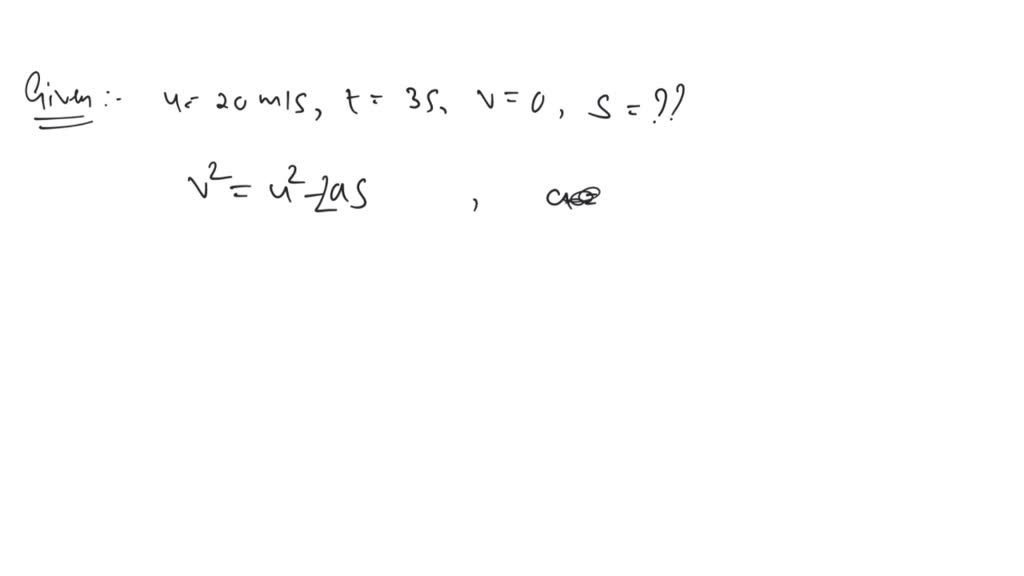 SOLVED: A car travelling at 20 metre per second skids to a stop in 3 ...