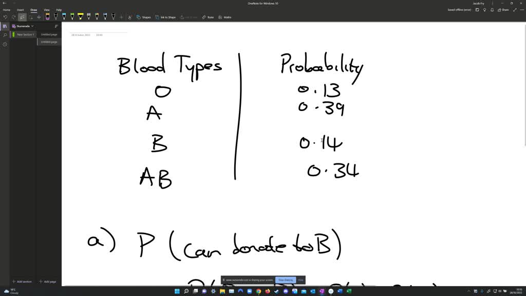 SOLVED: For a particular large group of people, blood types are ...
