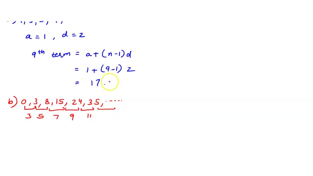 SOLVED: In Exercises 15 through 20, write a formula for the nth term of ...