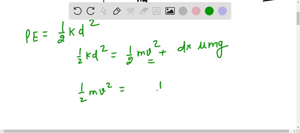 SOLVED: The block shown is released from rest when the spring is stretched distance d. If k = 50 ...